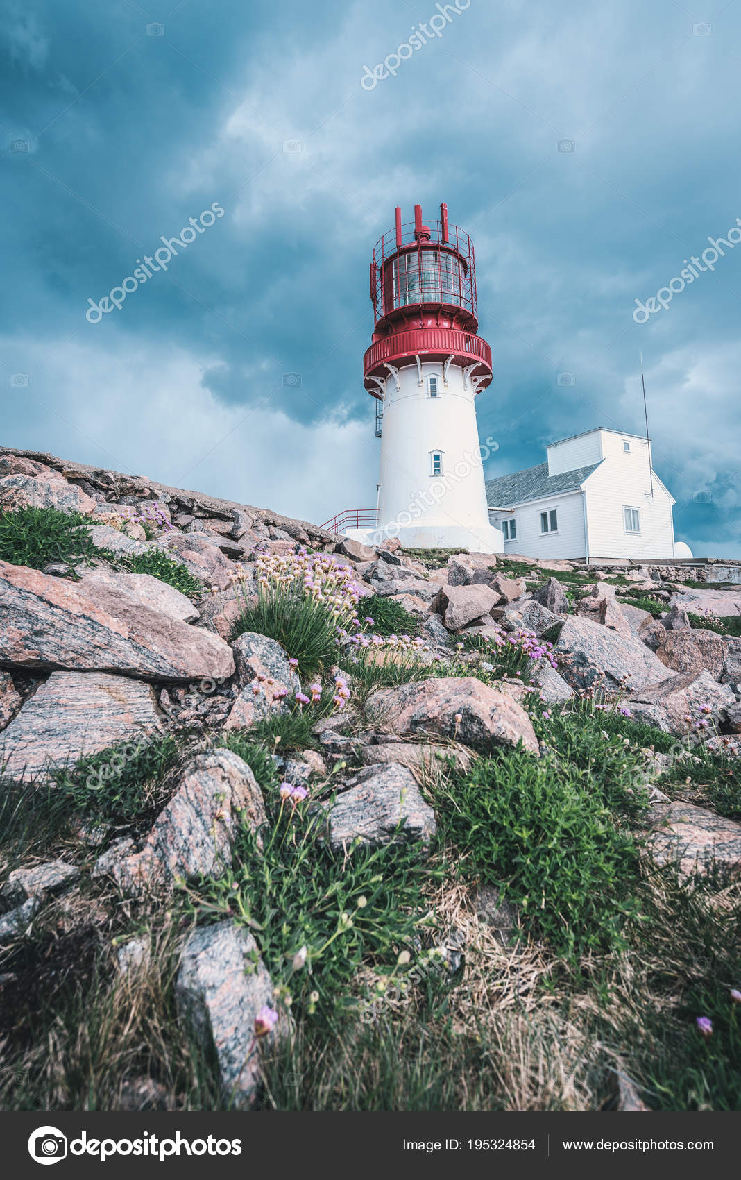 Dramatic Sky World Famous Lindesnes Fyr Lighthouse Southern Point ...