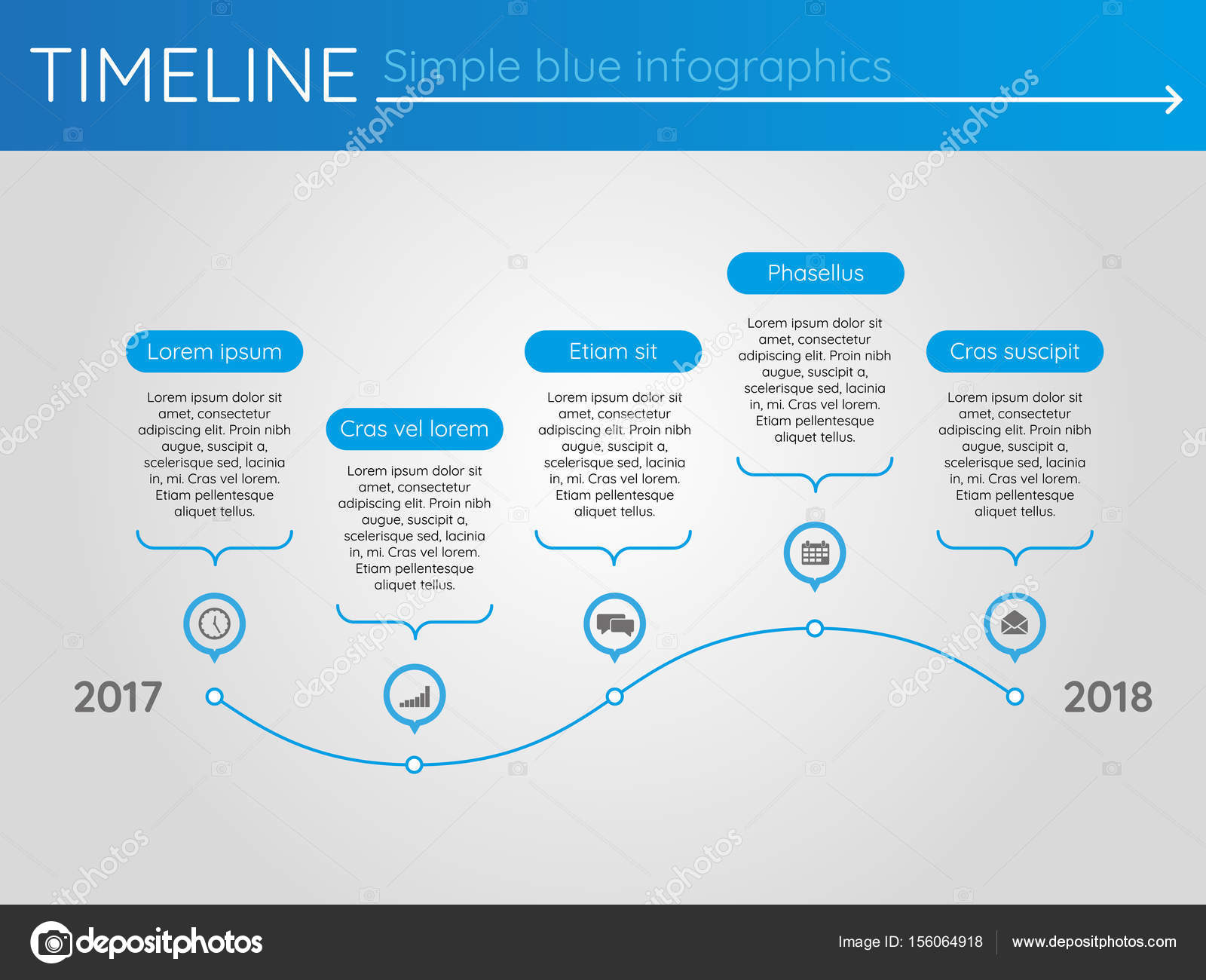 Simple blue timeline 19, infographics vector Stock Vector by ©danek_w ...