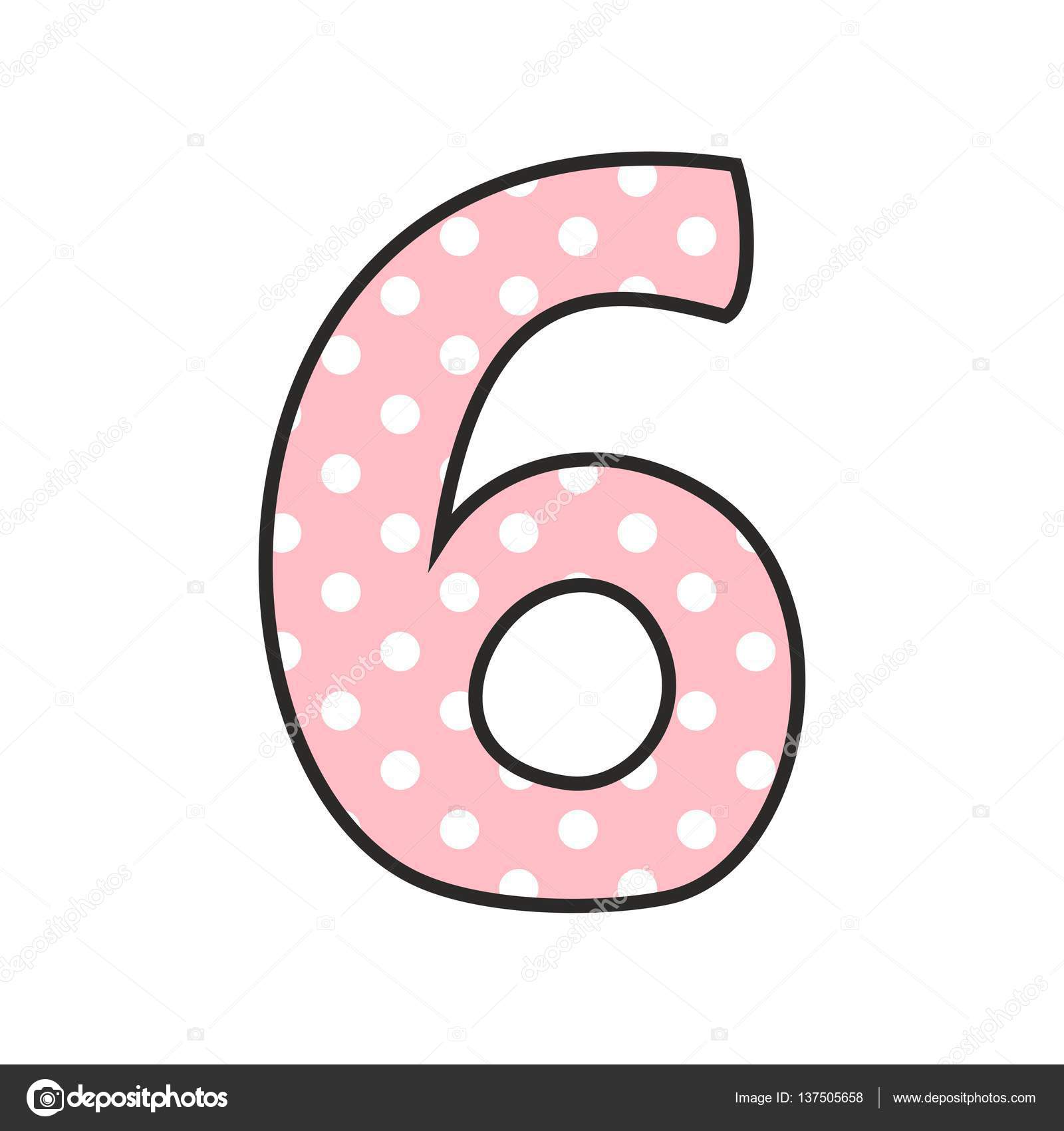 Pink Polka Dot Numbers