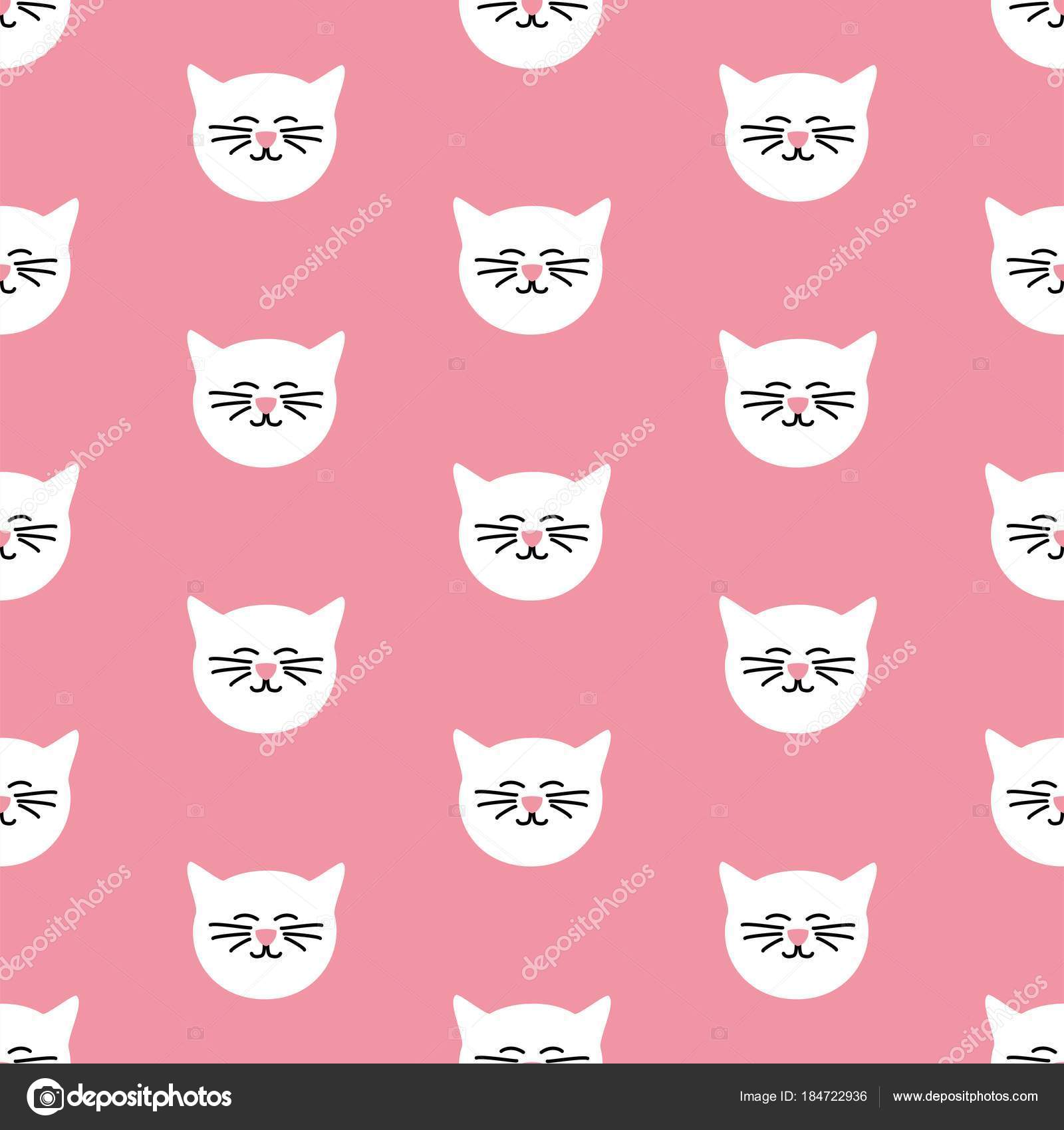Tile Vector Pattern Cats Pink Background Stock Vector Image by ©mala-ma ...