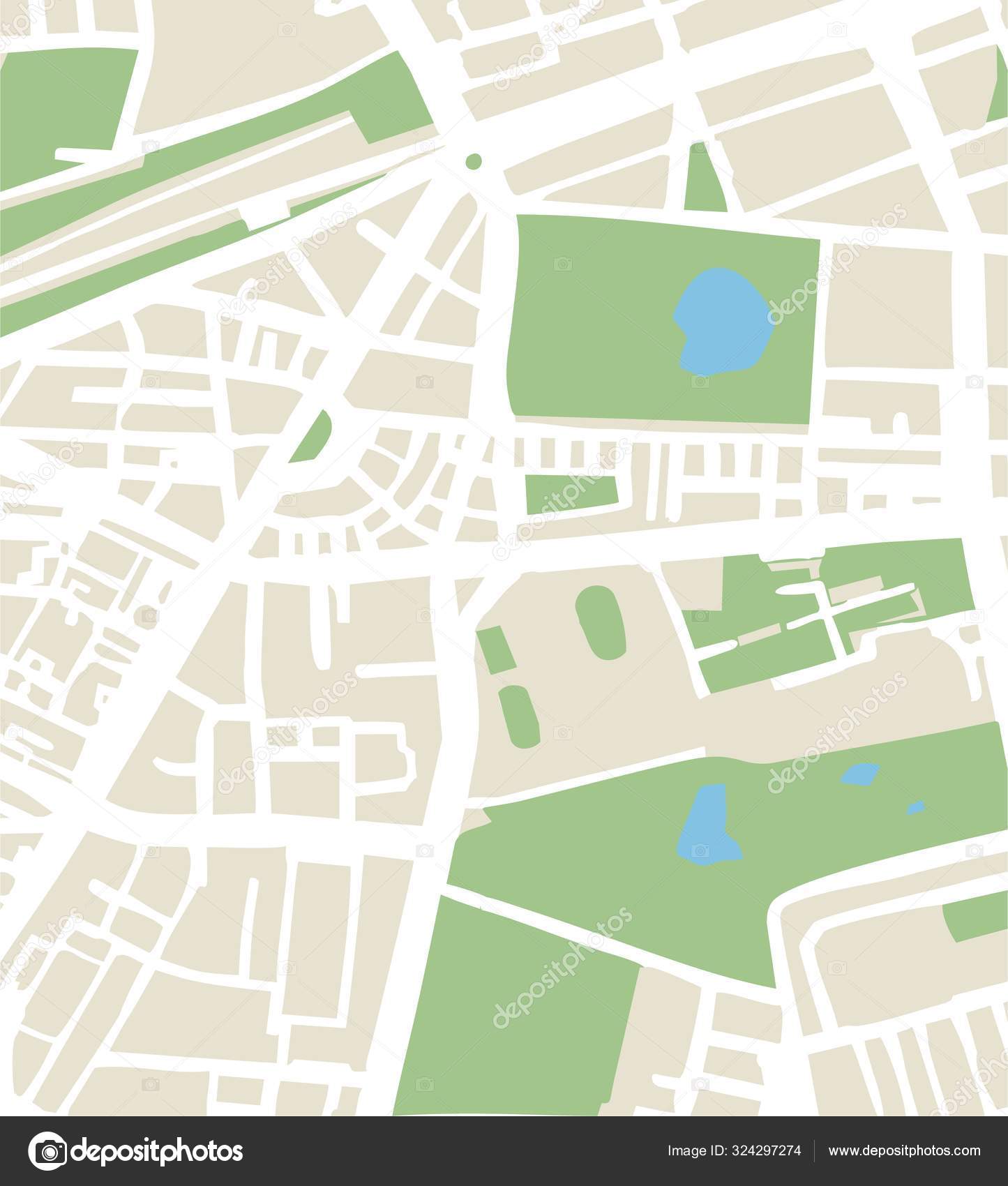 Abstract City Map Vector Illustration Streets Parks Ponds Stock Vector ... Abstract City Map Vector Illustration Streets Parks Ponds Stock Vector ...