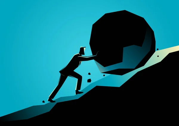 ᐈ Hombre empujando una roca imágenes de stock, vectores empujando una ...