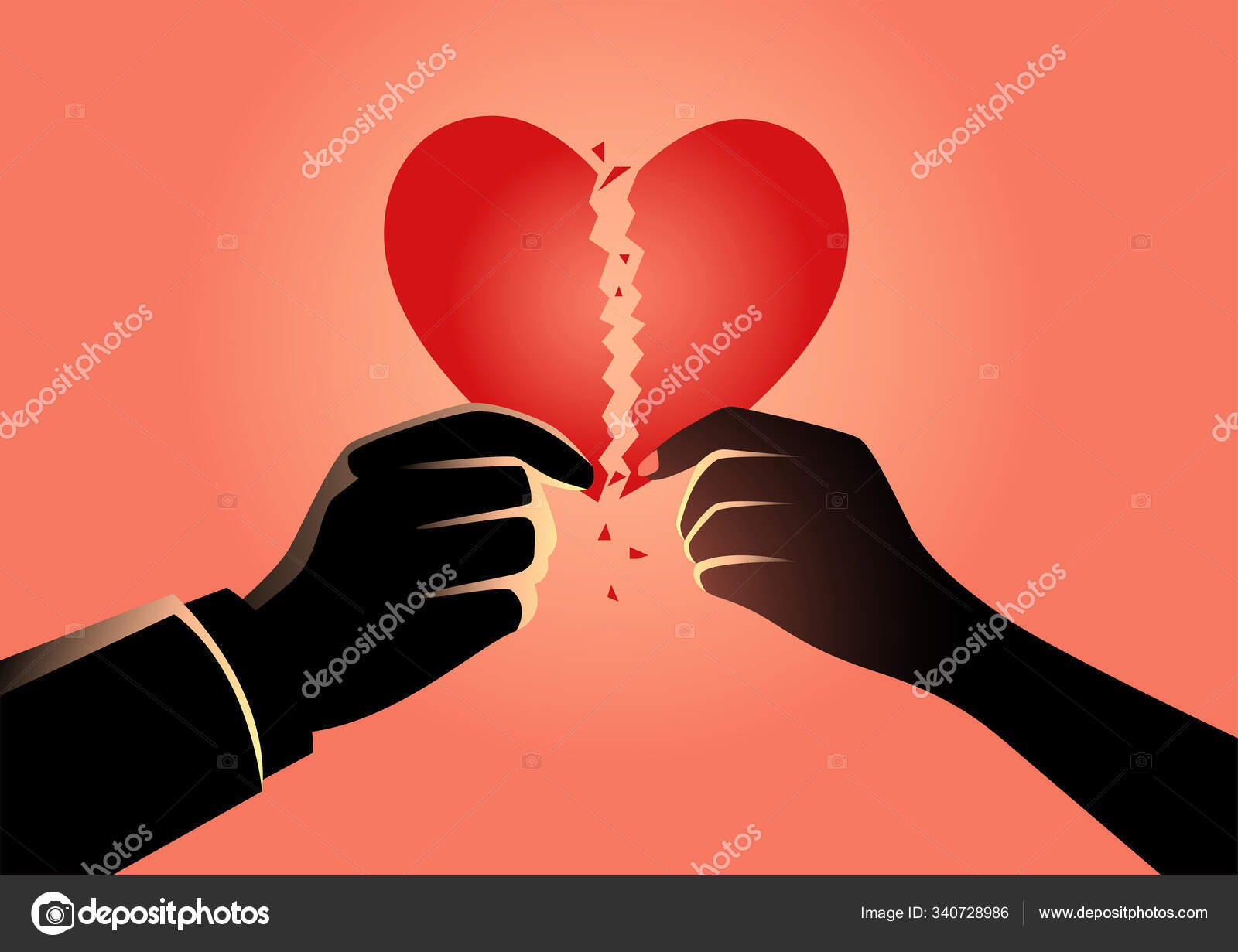 Broken Heart Shape Vector