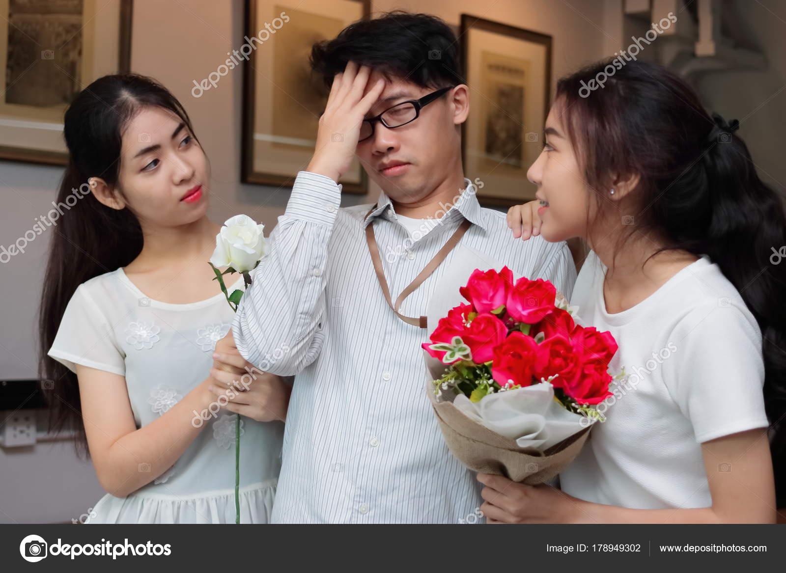 Complicated relationship between three people. Love triangle concept ... Complicated relationship between three people. Love triangle concept ...