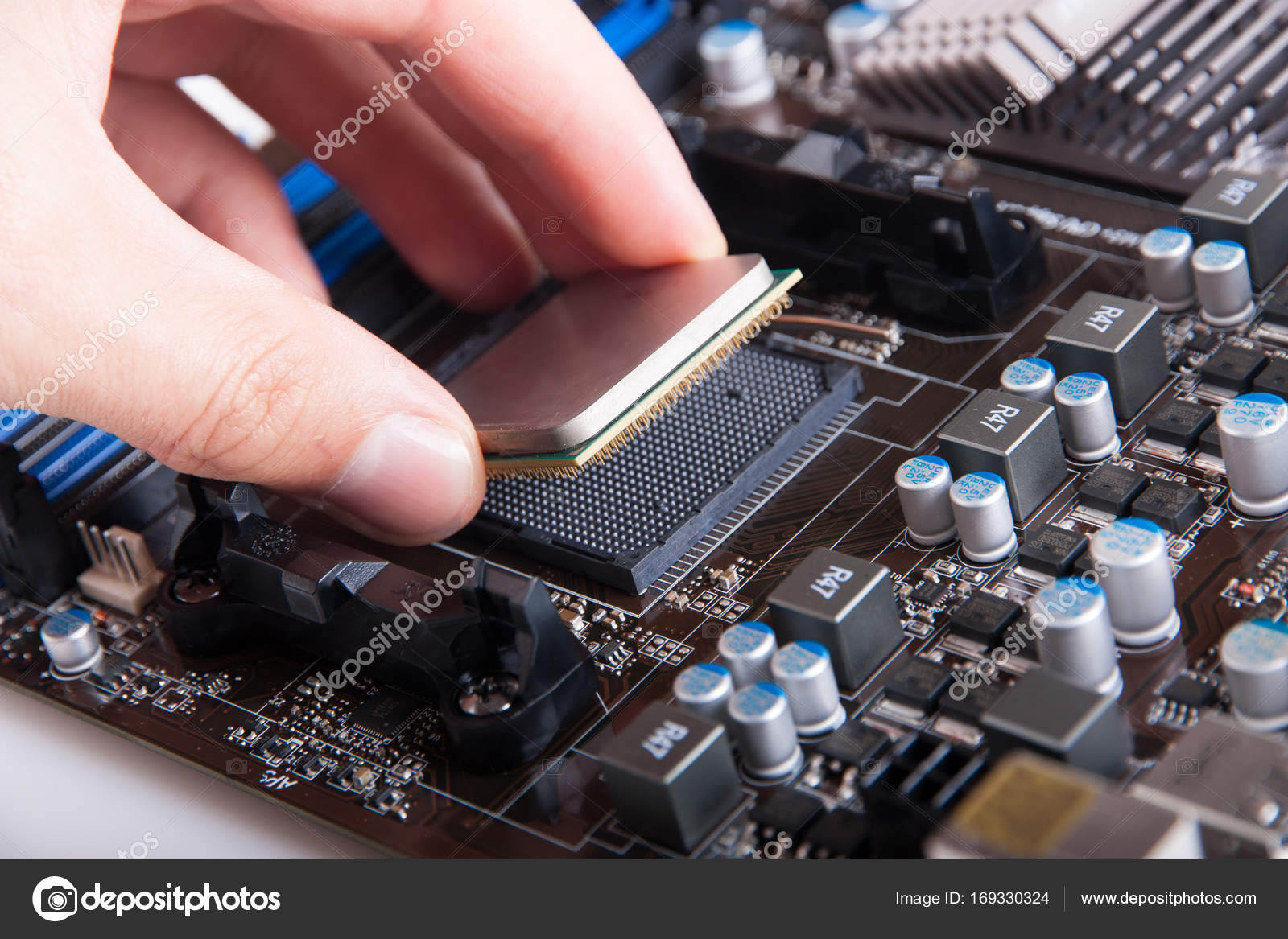 Installing central processor unit — Stock Photo © Andrewsht #169330324