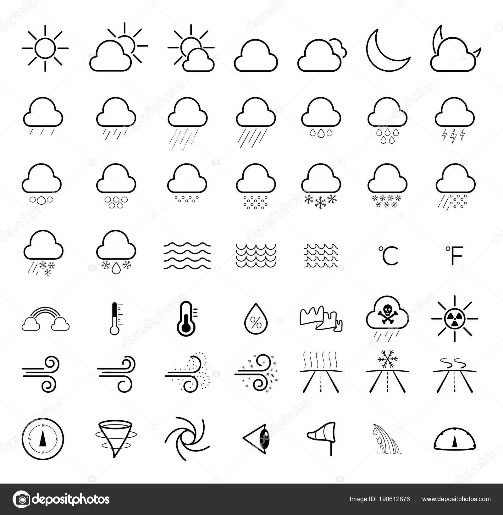 Weather forecast line icons set Stock Vector Image by ©arseniuk_oleksii ...