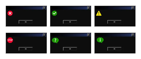 Old critical error alert. System failure dialog box popup.. Stock Vector Image by ©arseniuk ...