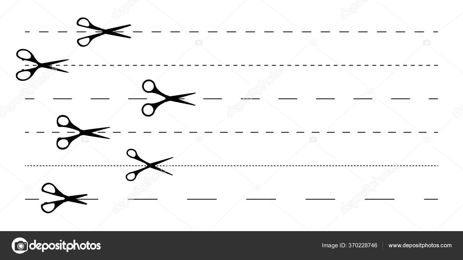 Líneas Corte Punteadas Con Iconos Tijera Vector de stock por ©arseniuk ...