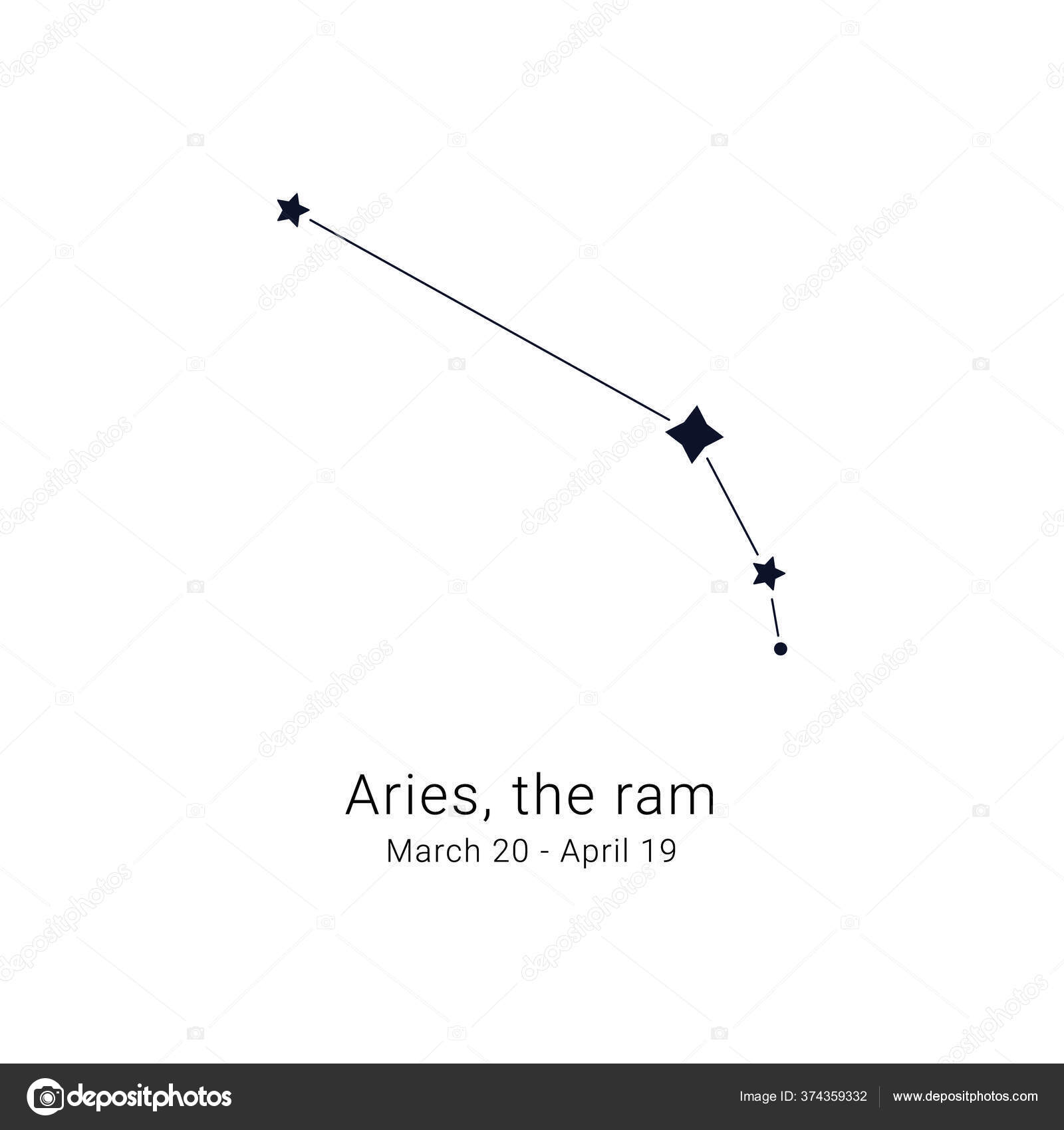 Aries Ram Constellation Date Birth Range Stock Vector by ©arseniuk ...
