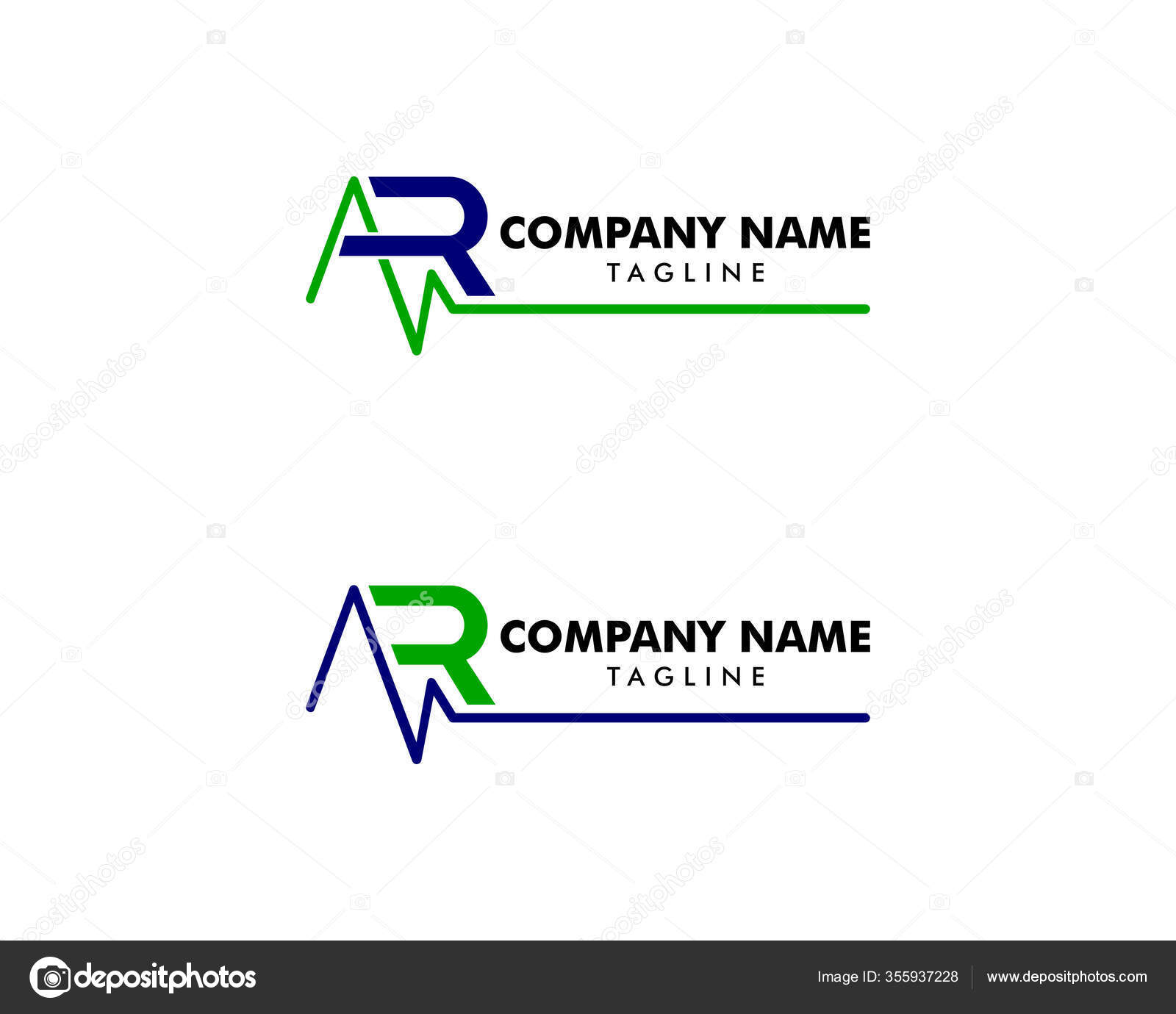Set Health Pulse Letter Logo Template Design Vector Stock Vector by ...