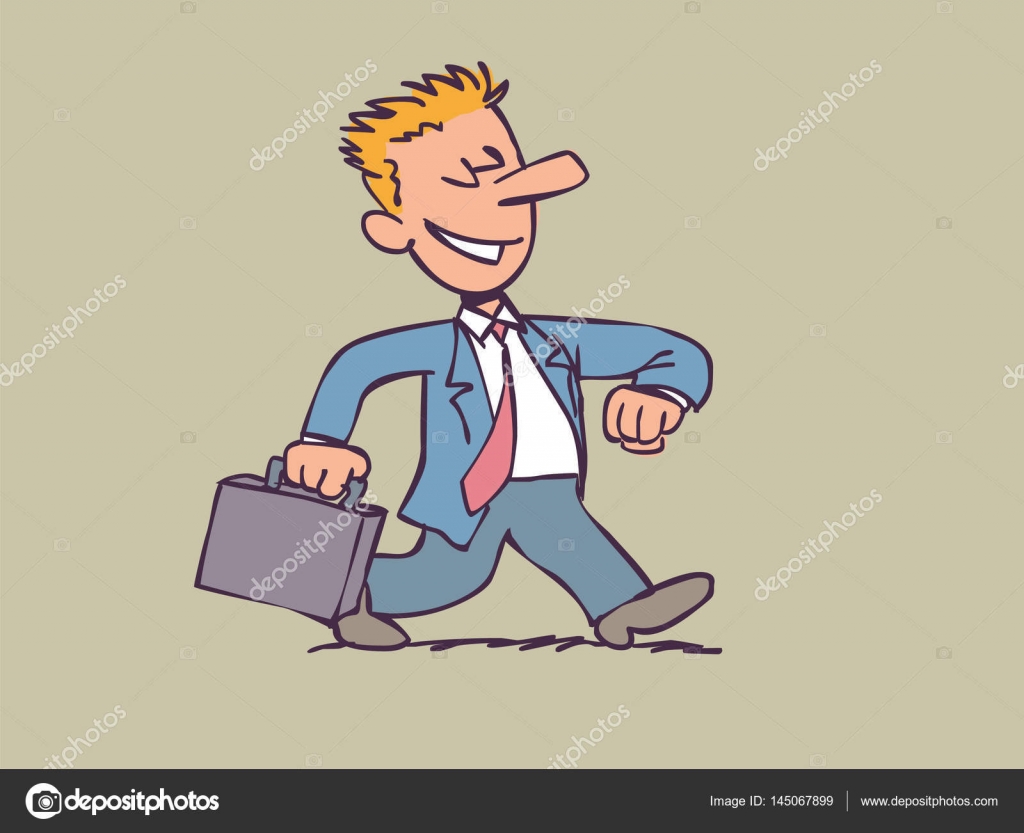 Businessman walking with optimistic and positive attitude. Stock Vector ...