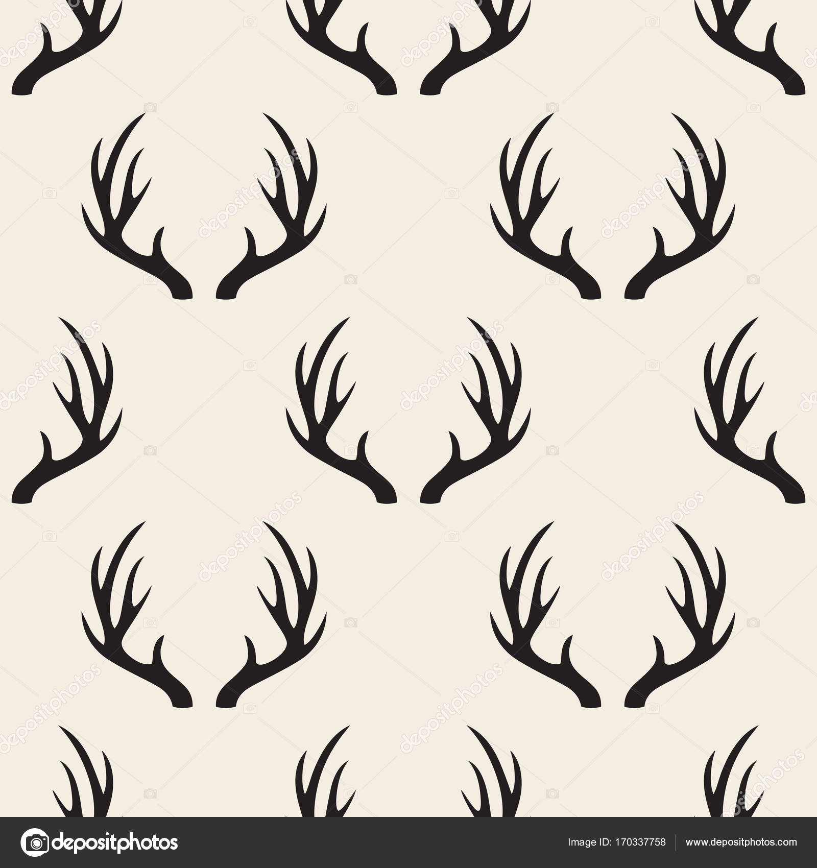Seamless monochrome antler pattern background Stock Vector Image by ...