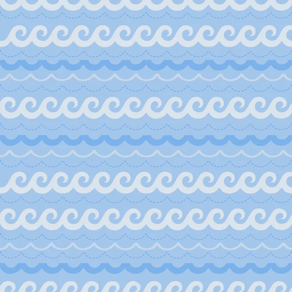 Blue Sea Water Waves Vector Seamless Borders Horizontal Aqua Elements ...