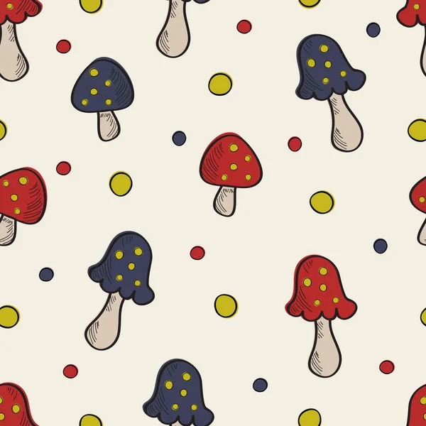 Cartoon mushroom pattern Vector Art Stock Images | Depositphotos