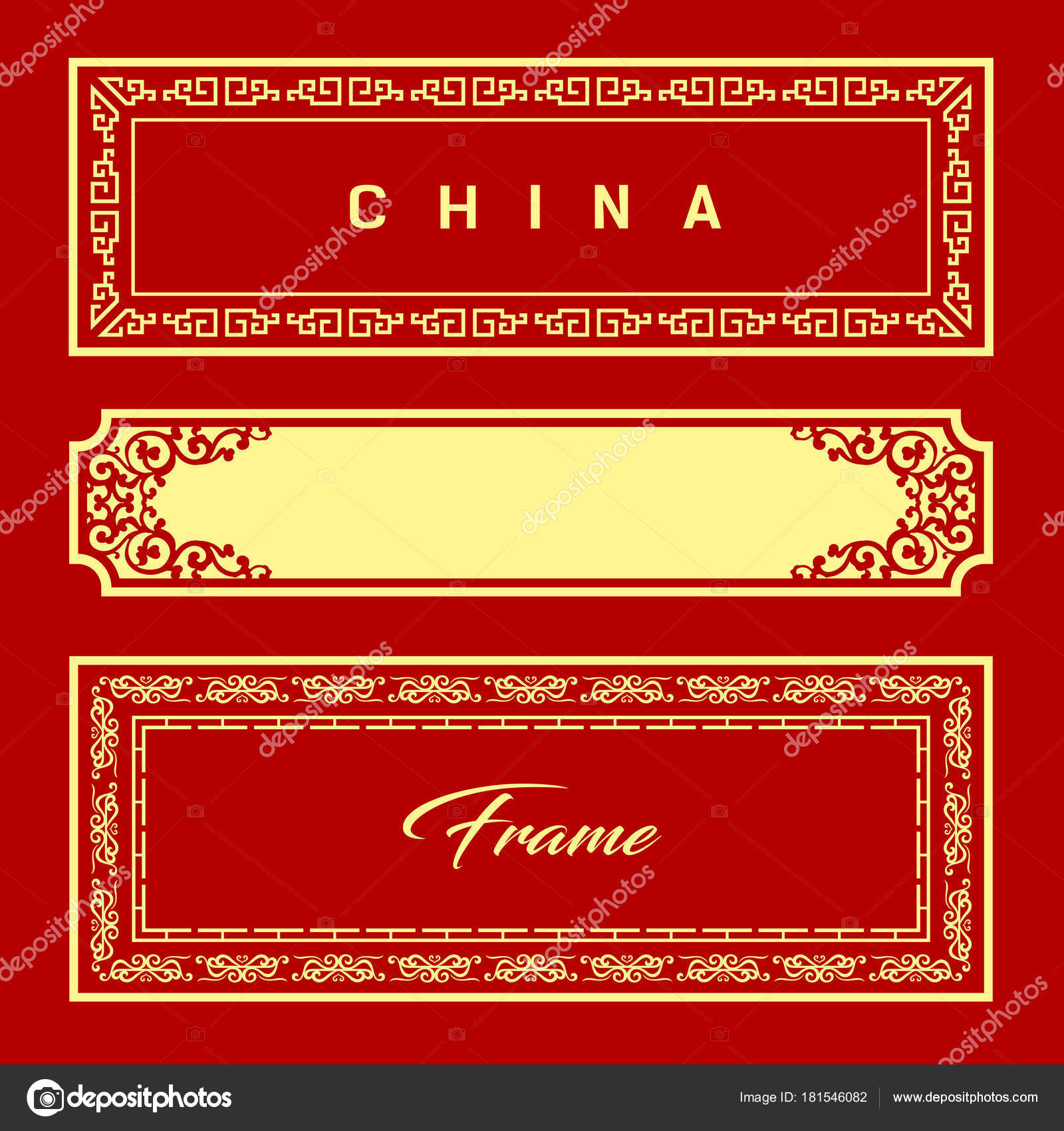 Vector Design Chinese Frame Style Collections Red Background ...