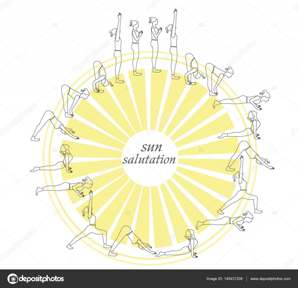 Sun Salutation Stick Figures