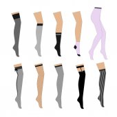 Different types of women's socks, tights and stockings — Stock Vector ...