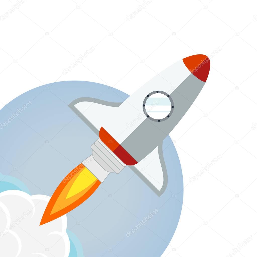 Arranca. Nave cohete. Diseño plano moderno vector ilustración concepto ...