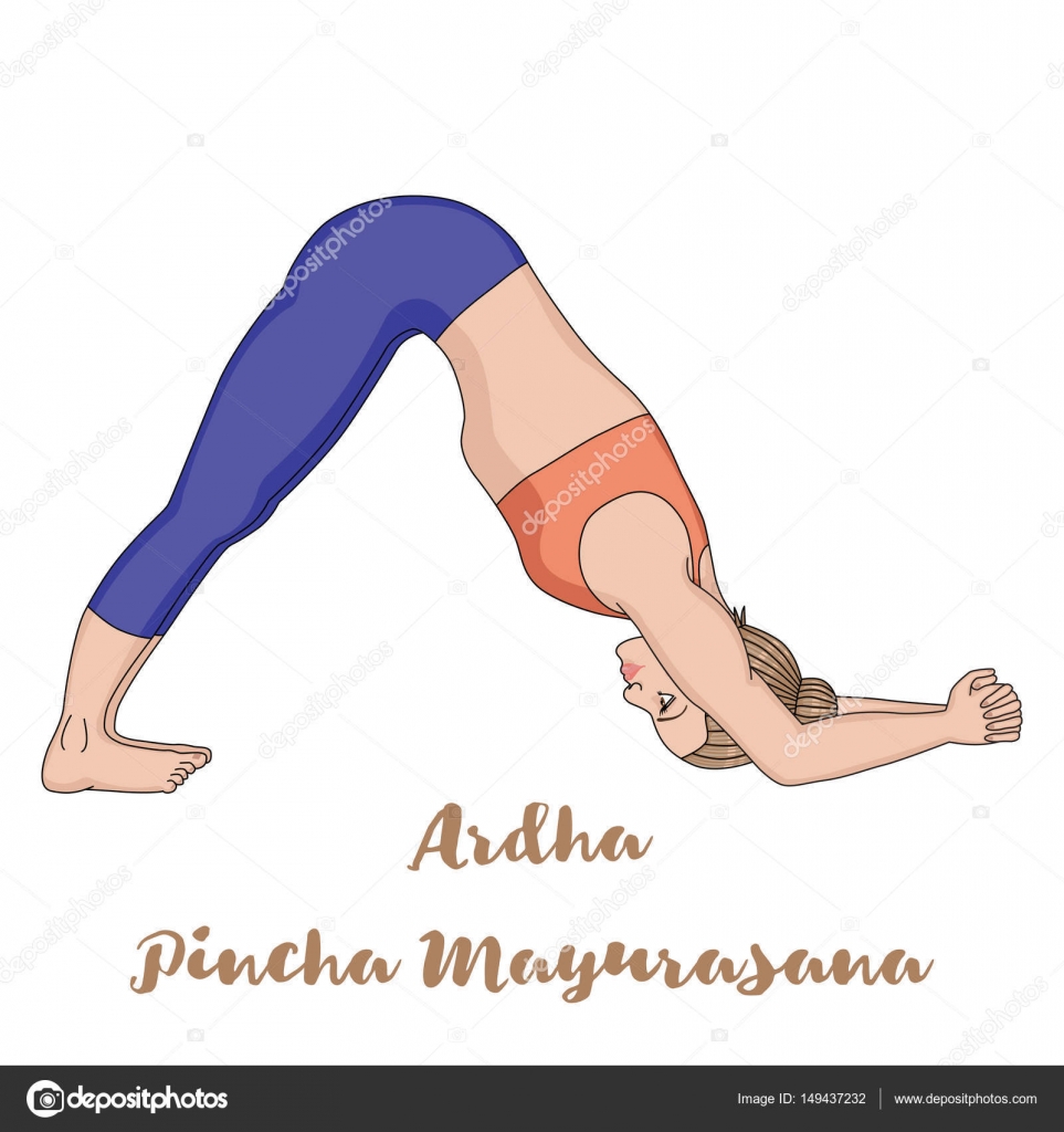 Women silhouette. Dolphin Yoga Pose. Ardha Pincha Mayurasana Stock ...