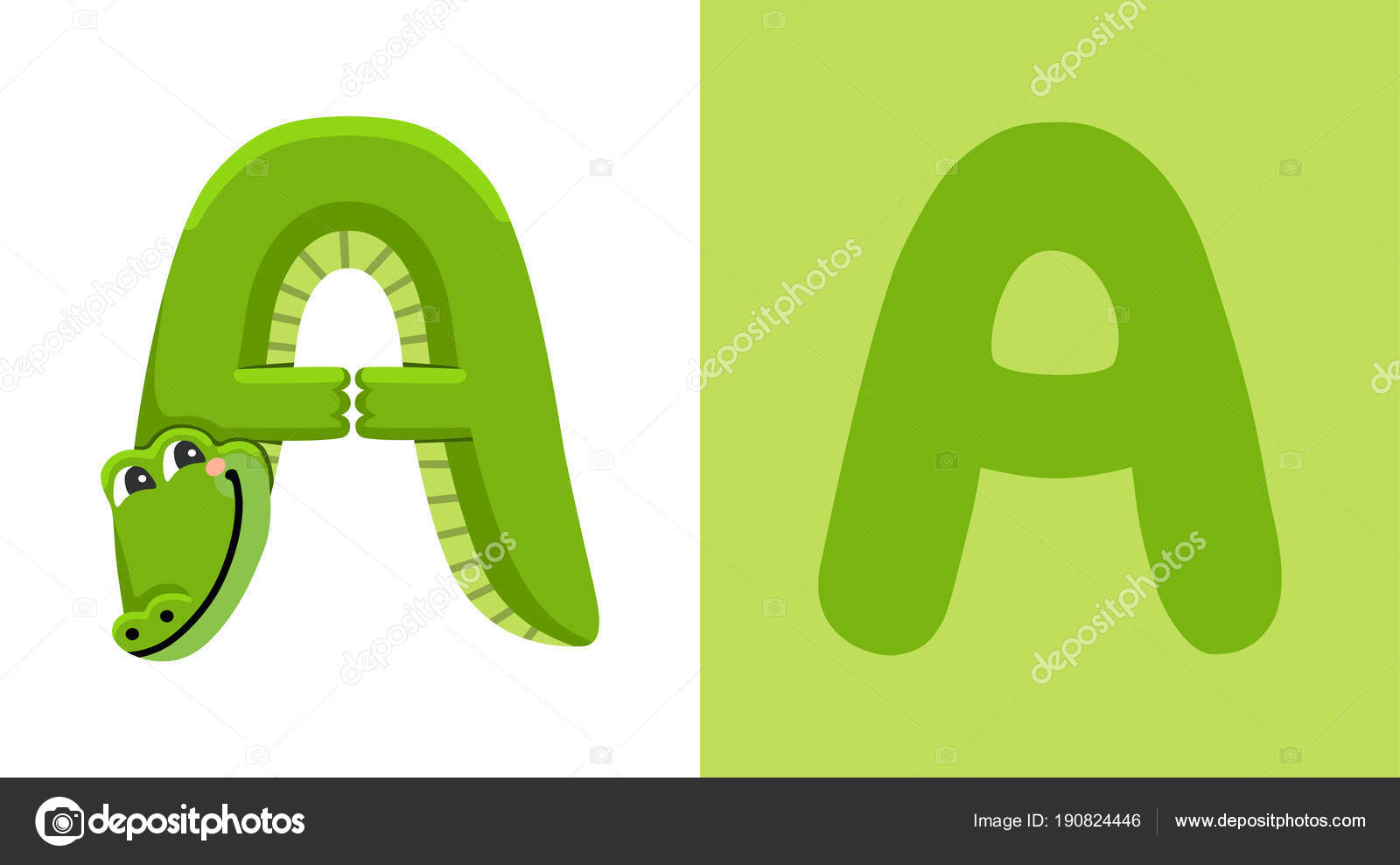 A är för Alligator. Bokstaven A. Alligator. Djurens alfabet ...