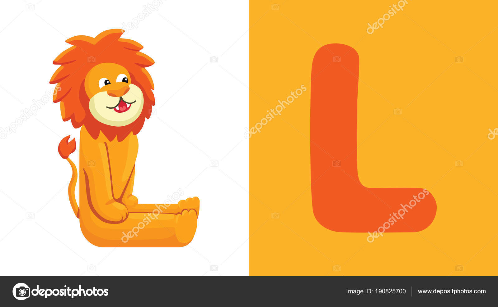 L es para León. Letra L. León, linda ilustración. Alfabeto animal ...