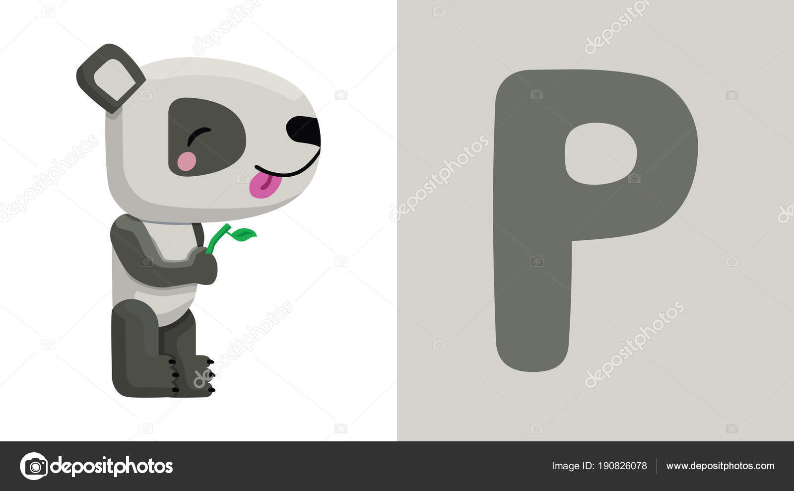 P es para Panda. Letra P. Panda., linda ilustración. Alfabeto animal ...