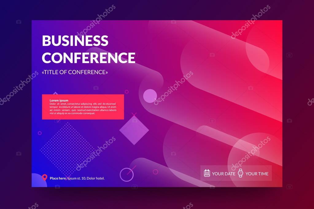 Concepto de invitaci n a conferencia de negocios. Memphis moderno fondo ...