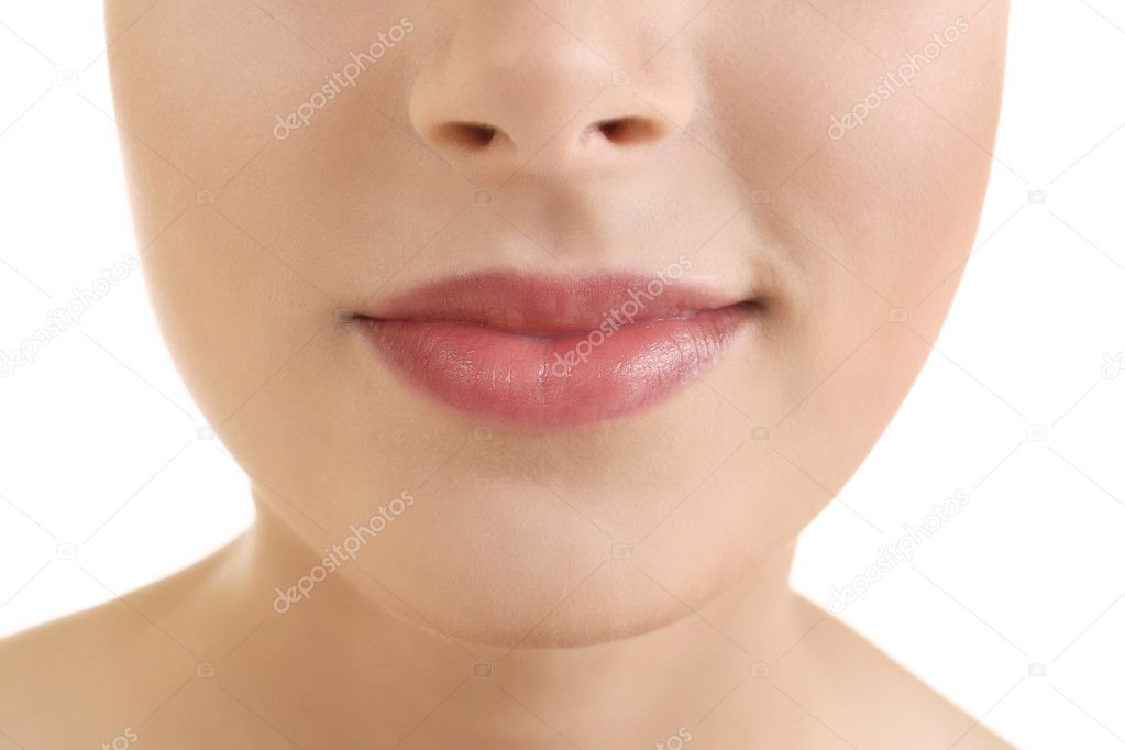 Women Face White Background Close — Stock Photo © belchonock #125200500