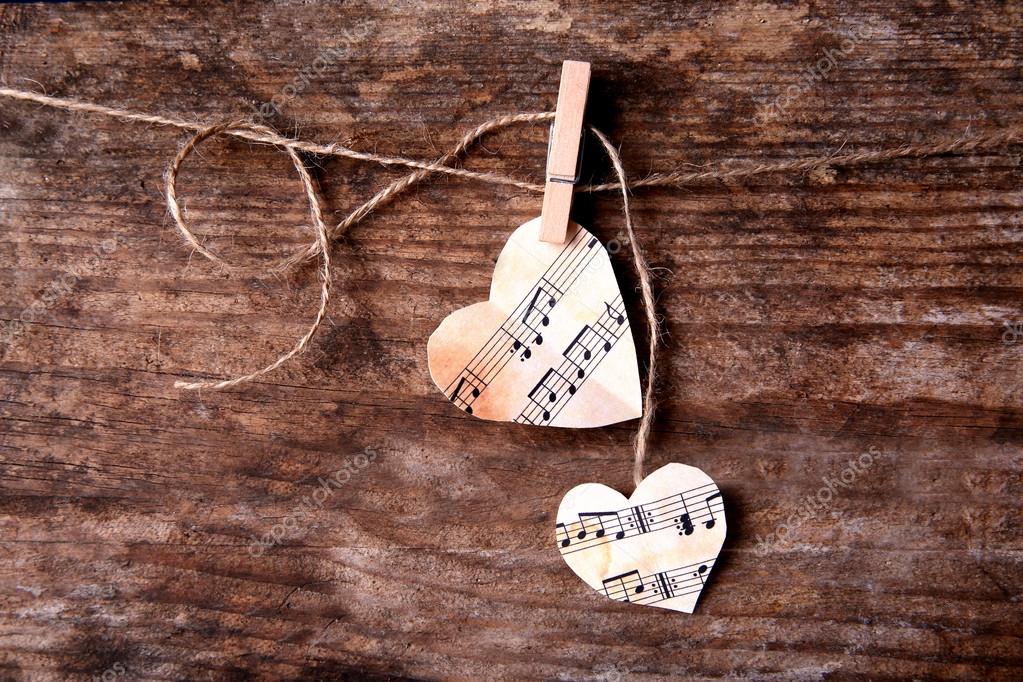 Music Note Heart Background