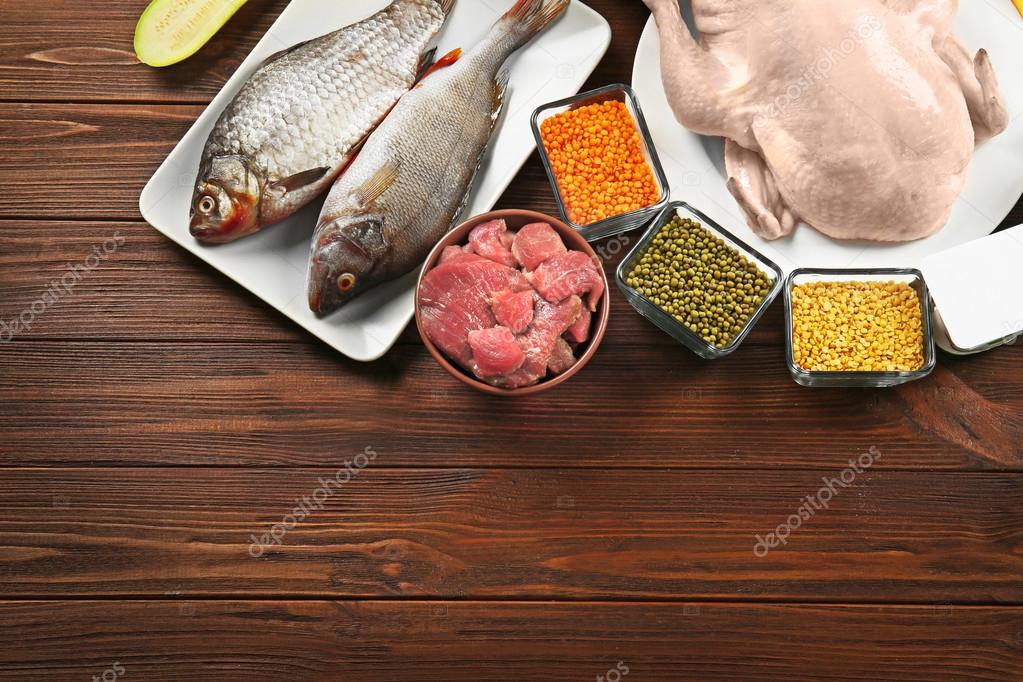 Food high in protein — Stock Photo © belchonock #126325856