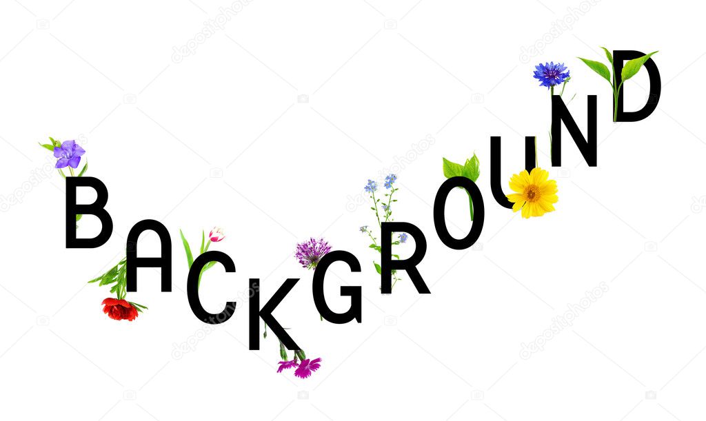 Text BACKGROUND with different beautiful flowers Stock Photo by ...