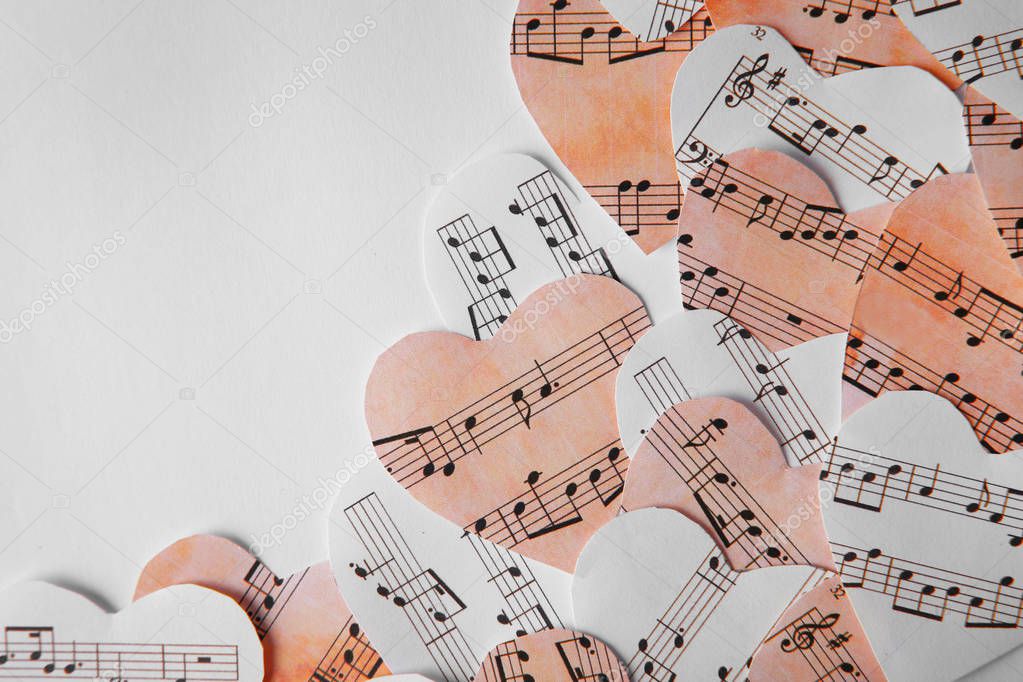Music Note Heart Background
