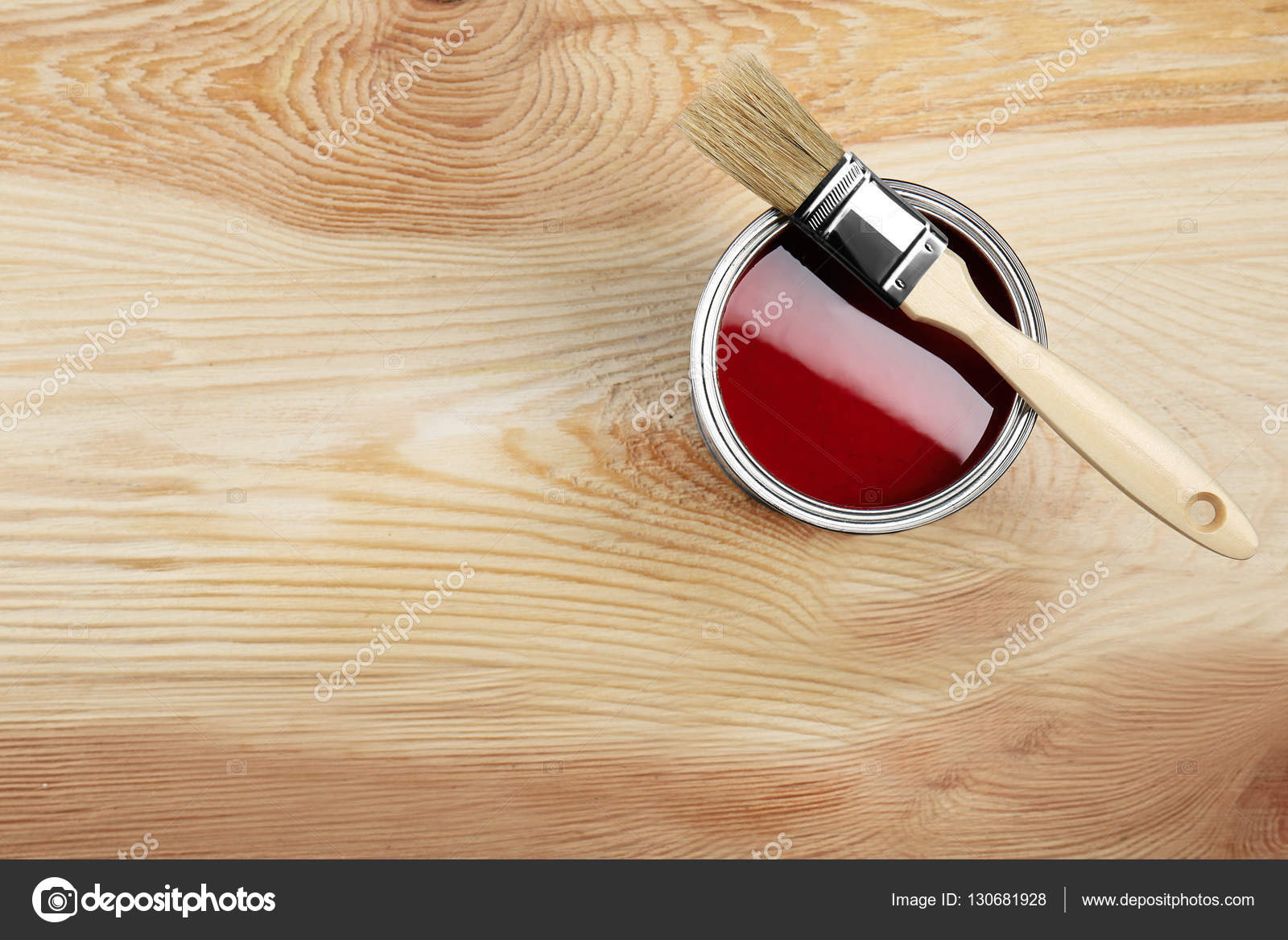 Paint pot and brush — Stock Photo © belchonock #130681928