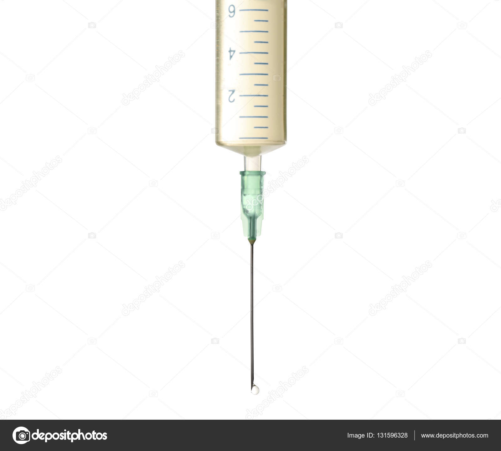 Syringe with liquid on white background Stock Photo by ©belchonock ...