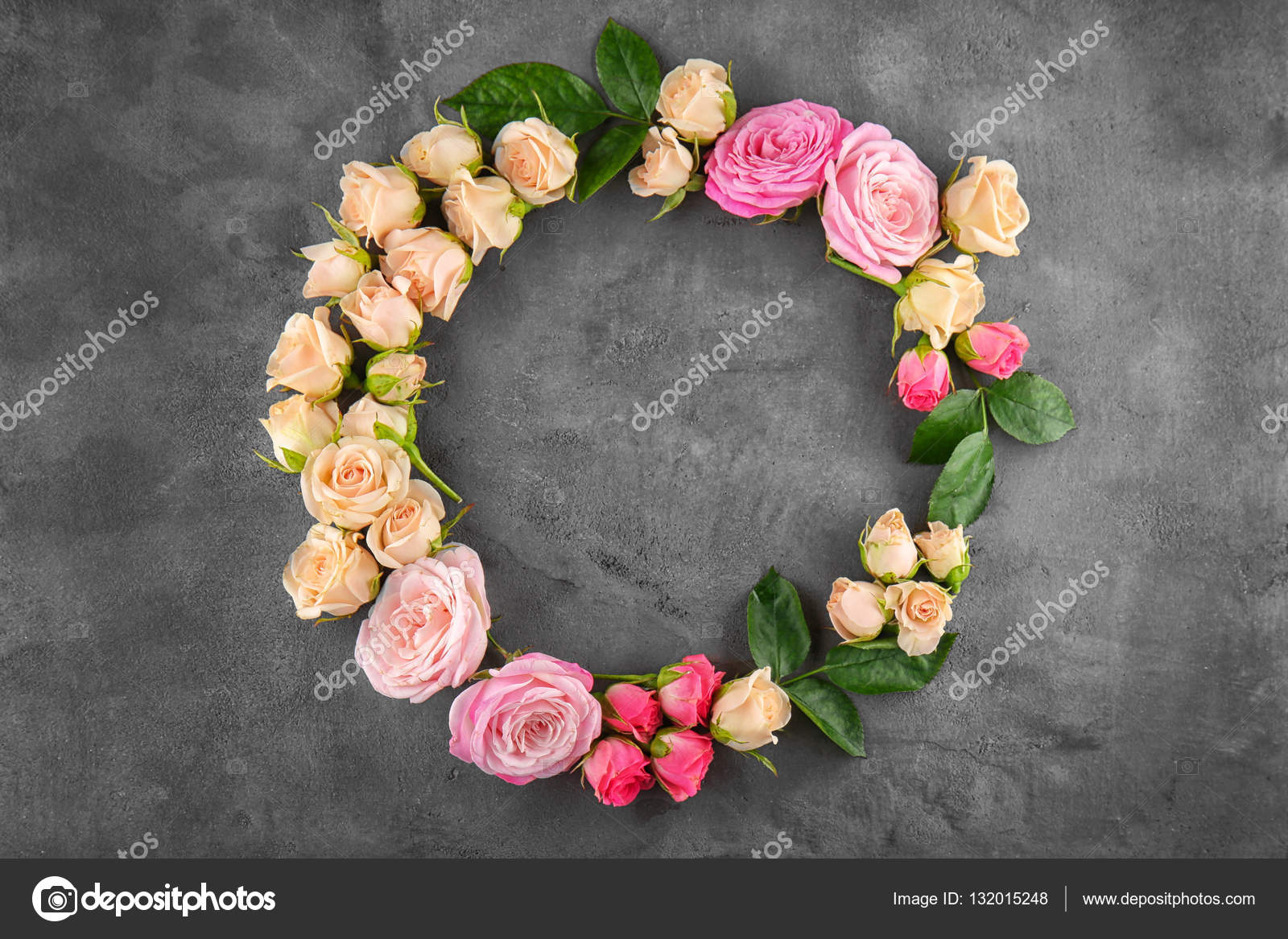 Floral wreath frame Stock Photo by ©belchonock 132015248