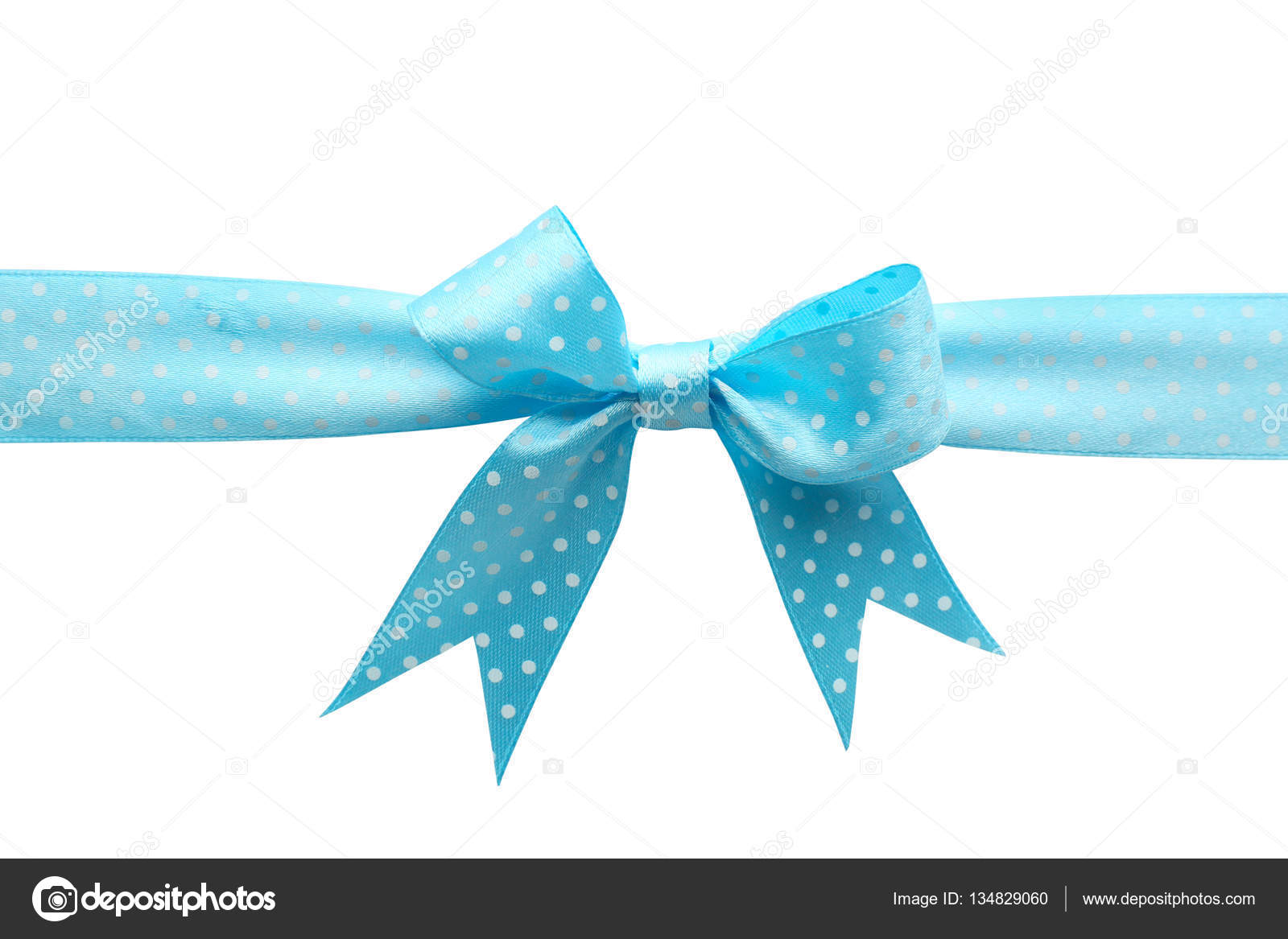 Beautiful blue ribbon with bow — Stock Photo © belchonock #134829060