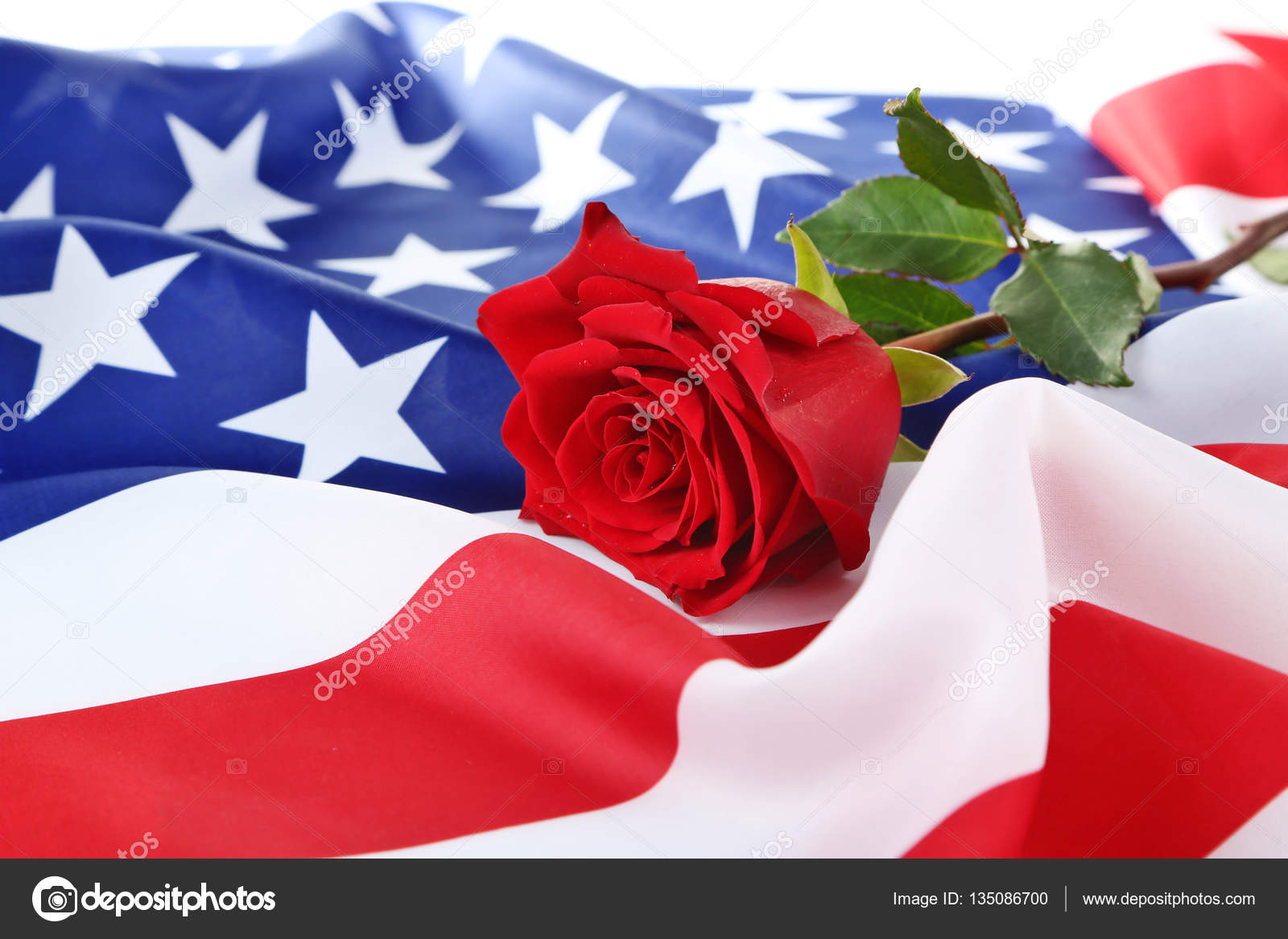 Rose and American flag Stock Photo by ©belchonock 135086700