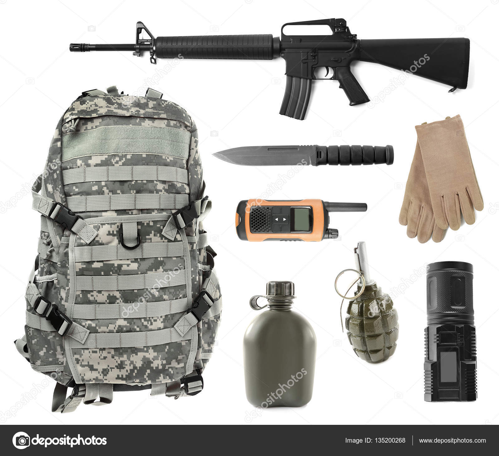 Set of military stuff Stock Photo by ©belchonock 135200268
