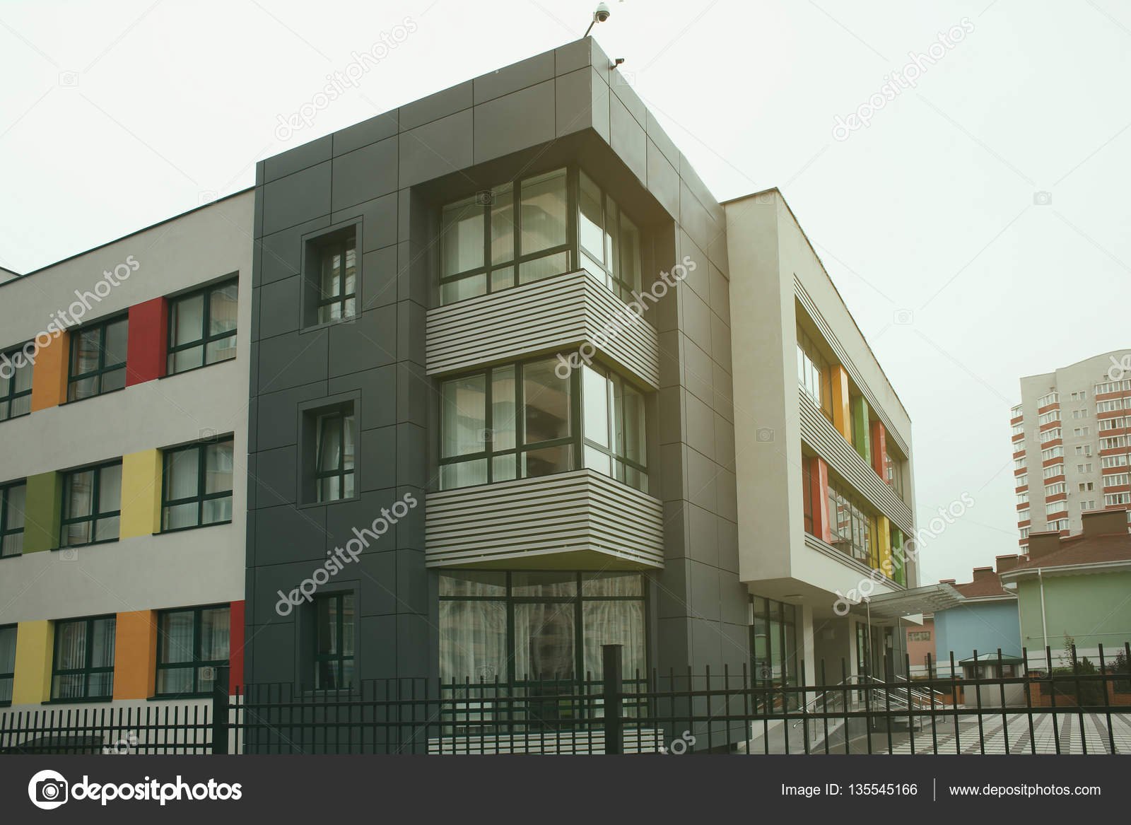 Modern school building Stock Photo by ©belchonock 135545166