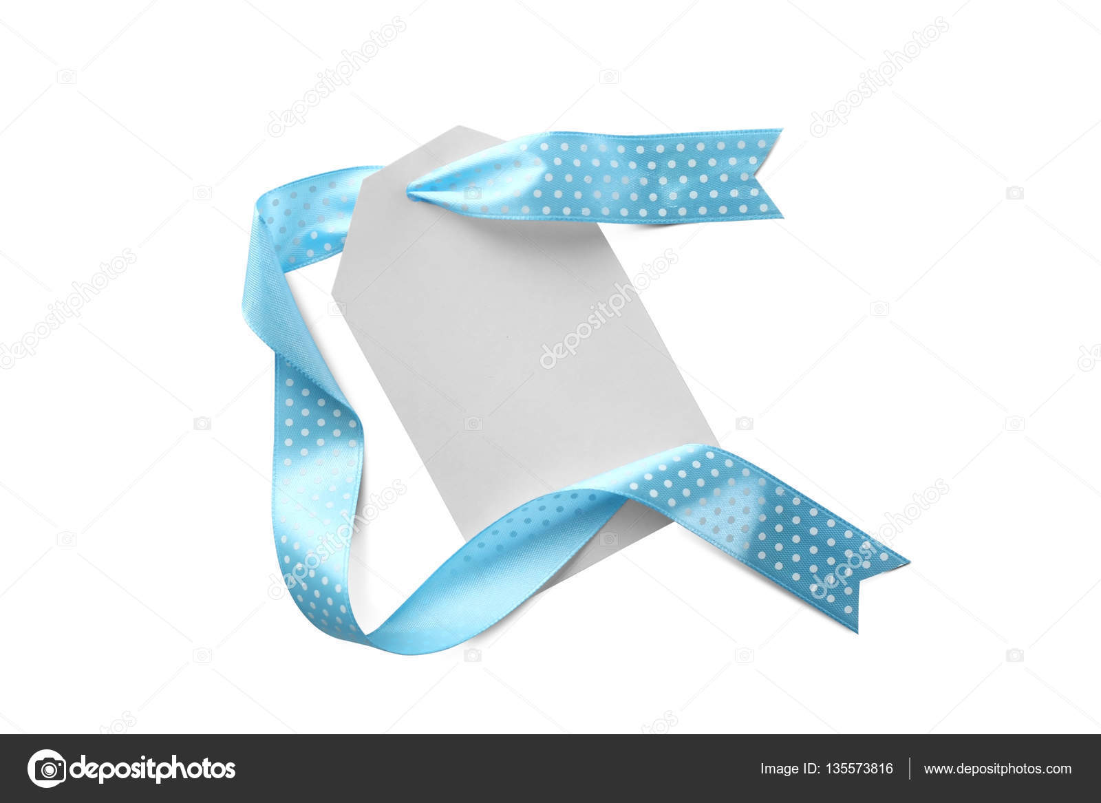 Paper with beautiful blue ribbon — Stock Photo © belchonock #135573816
