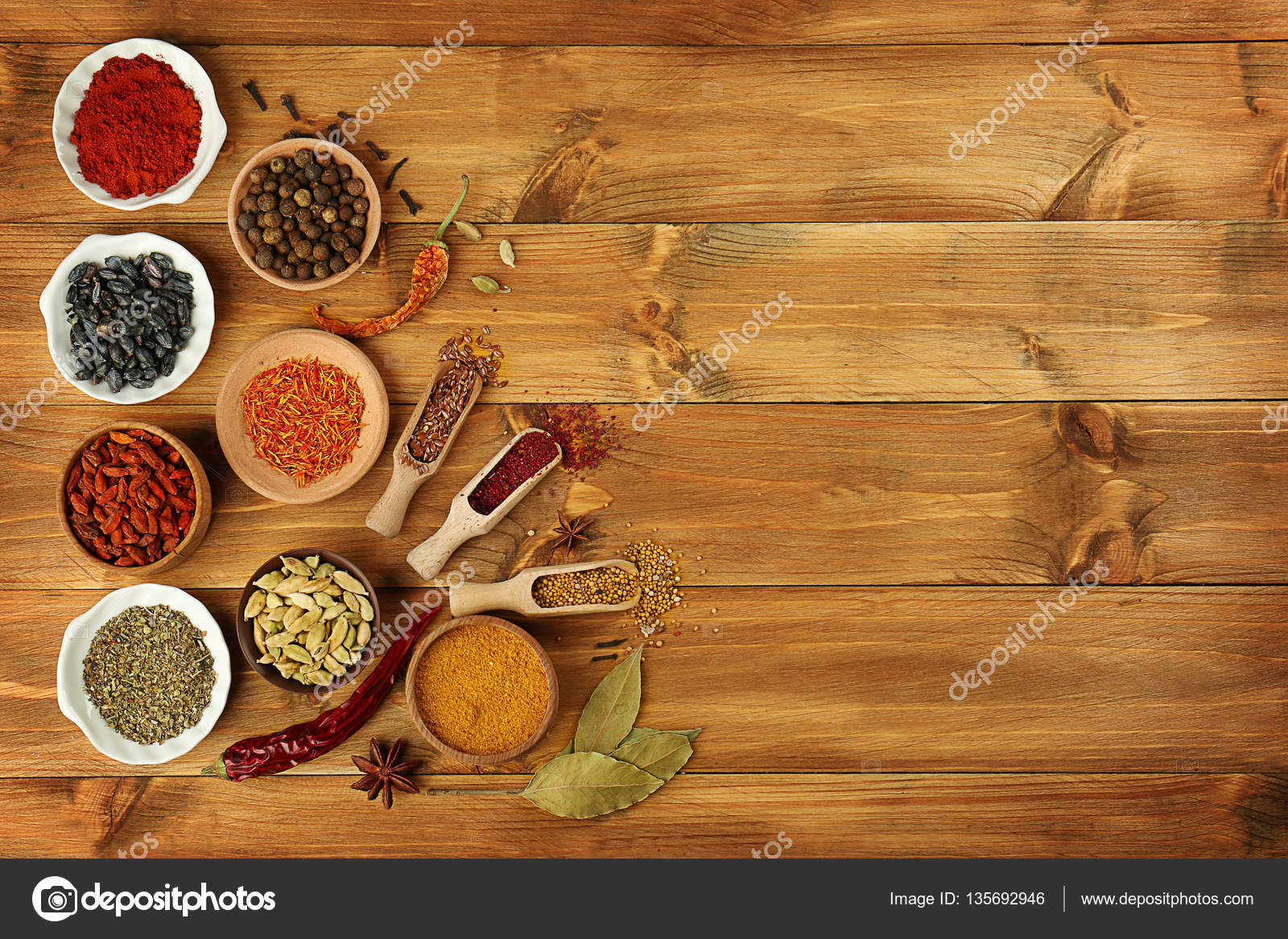 Assortment of Aromatic spices Stock Photo by ©belchonock 135692946