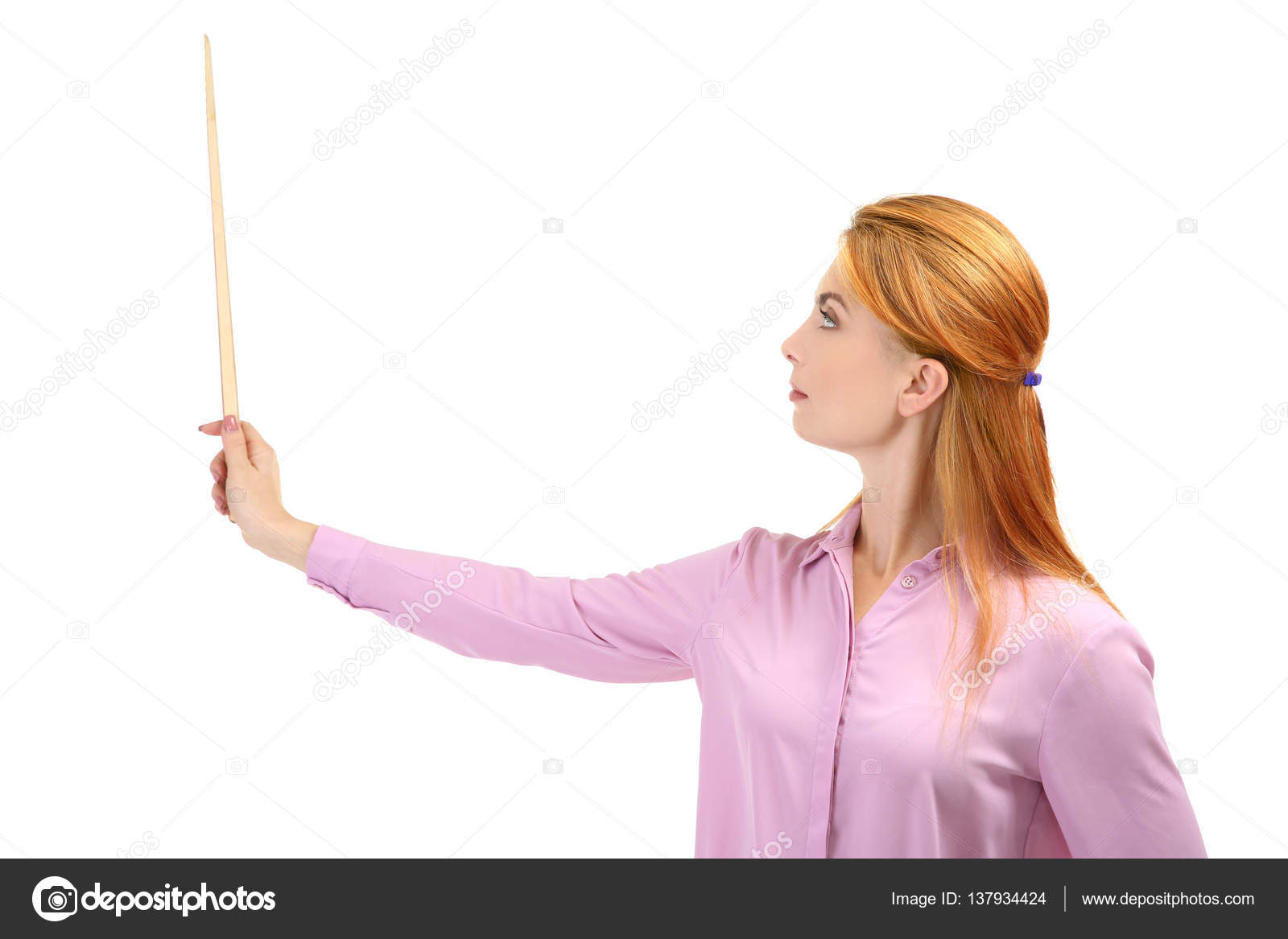 Young teacher with pointer Stock Photo by ©belchonock 137934424