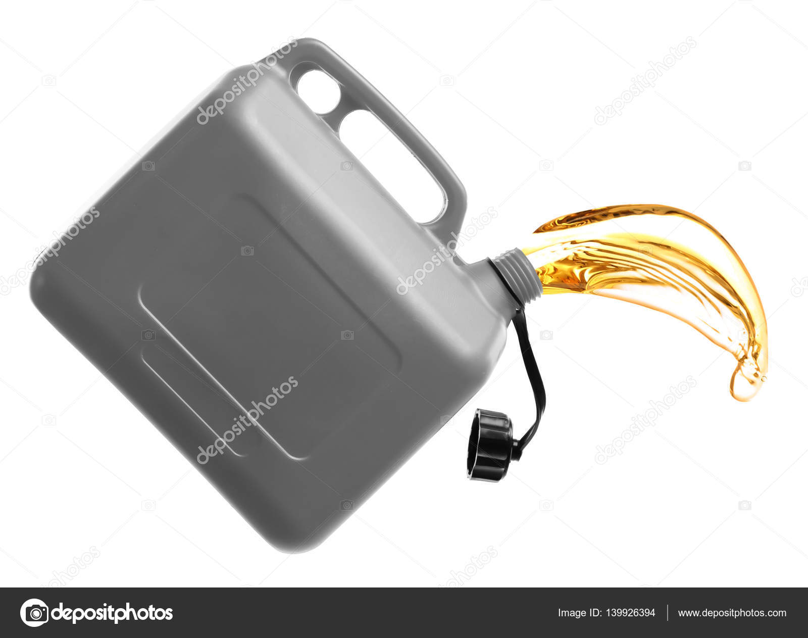 Plastic canister and oil splash — Stock Photo © belchonock #139926394