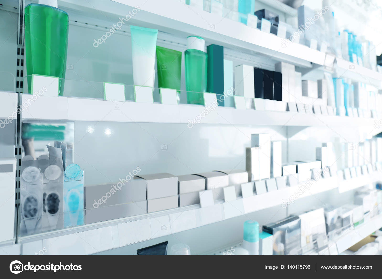 Various products on shelves at store — Stock Photo © belchonock #140115796