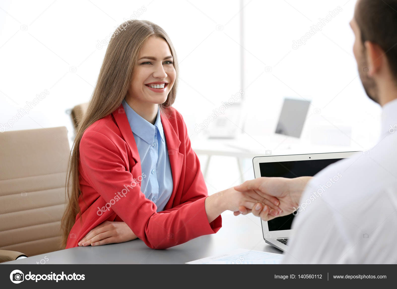 HR manager conducting interview Stock Photo by ©belchonock 140560112