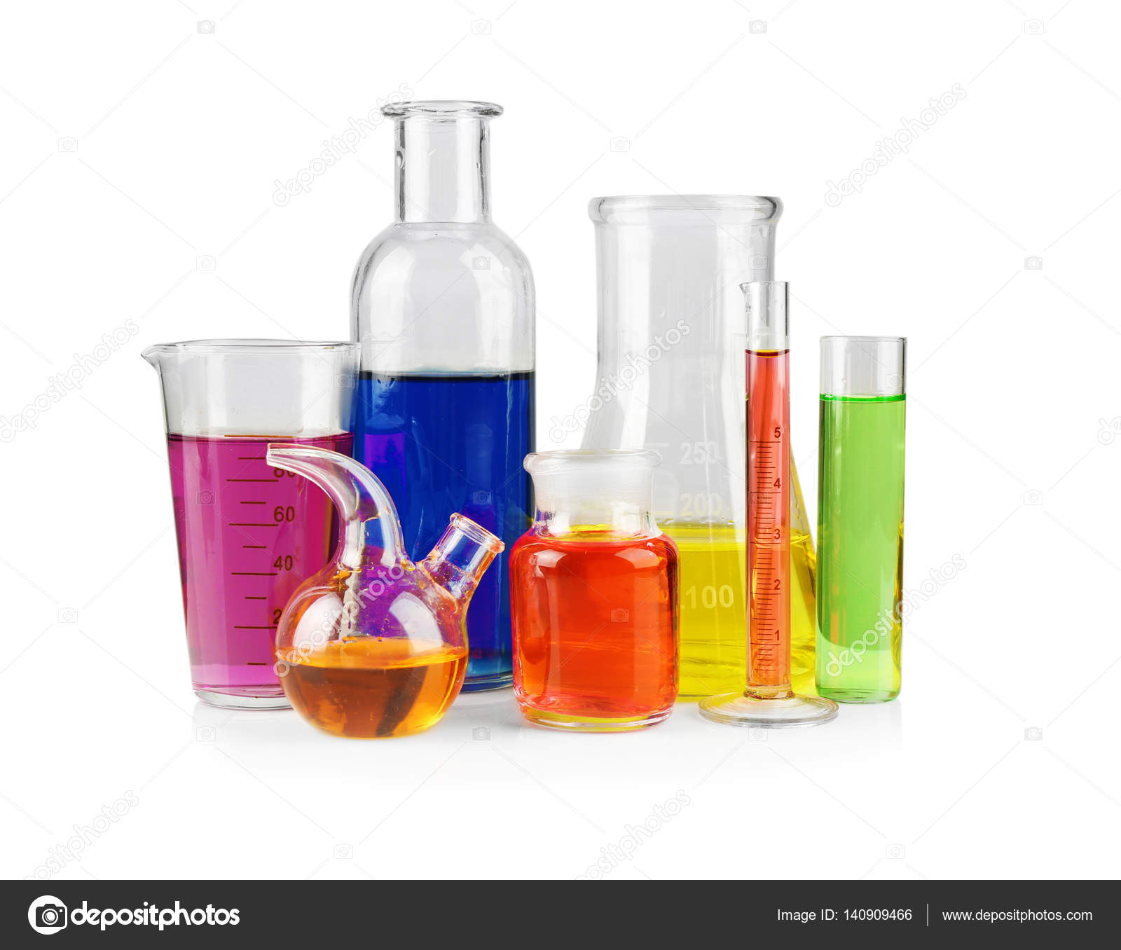 Different chemical glassware Stock Photo by ©belchonock 140909466