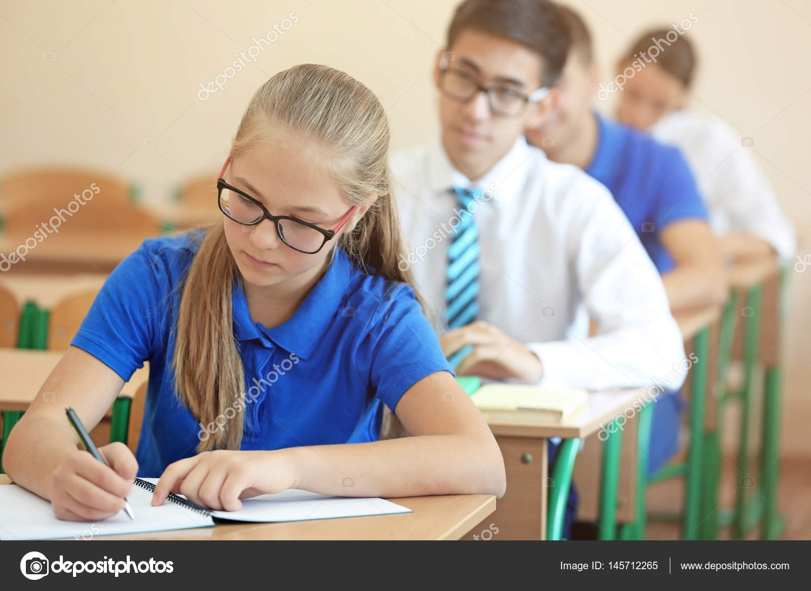 Classmate Friends Classroom Stock Photo by ©belchonock 145712265