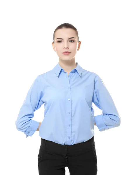 Beautiful security guard on white background — Stock Photo © belchonock ...