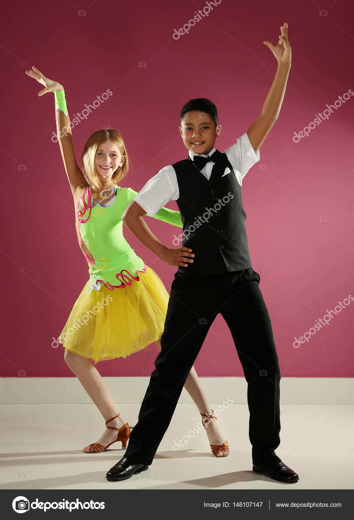 Cute dancing children — Stock Photo © belchonock #146107147