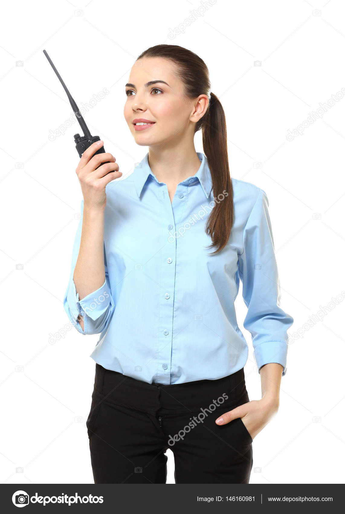 Beautiful security guard on white background — Stock Photo © belchonock ...